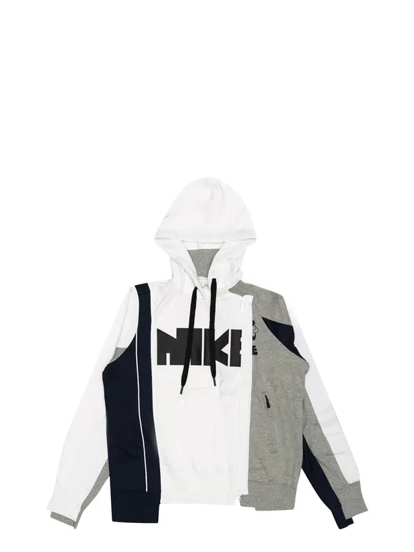 Nike X Sacai Double-zip Hoodie 'canyon Gold/obsidian - Grey