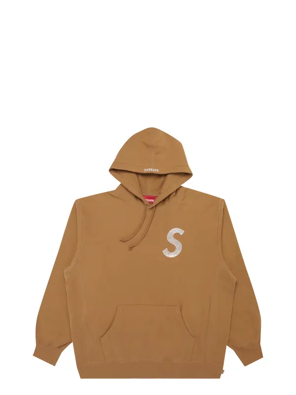 Supreme X Swarovski Logo Hooded Sweatshirt - Brown