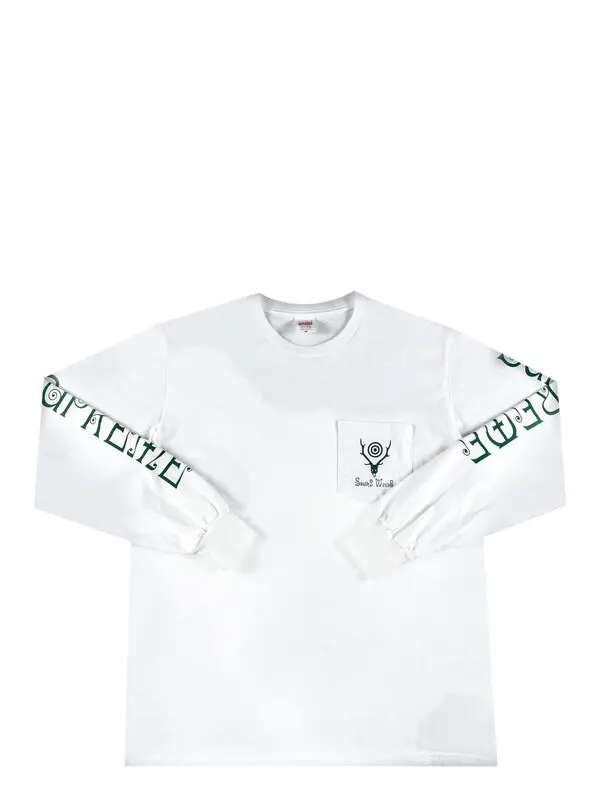 Supreme X South2 West8 Long-sleeve Pocket Tee - White