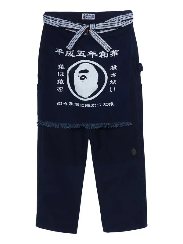 A BATHING APE Sashiko Painter Pants - Blue