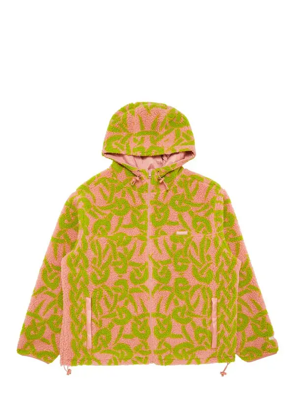 Supreme Celtic Knot Reversible Windstopper Fleece Hooded Jacket - Pink