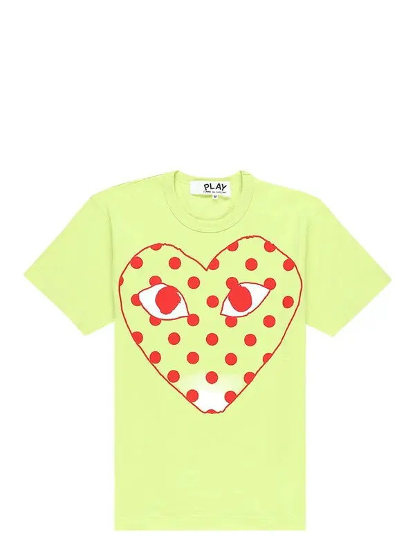 Play Comme Des Garcon Big Dot Heart T-shirt - Green