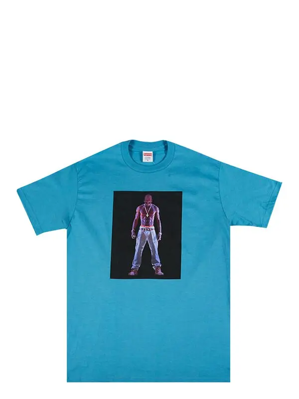 Supreme Tupac Hologram Tee 'light Slate - Blue