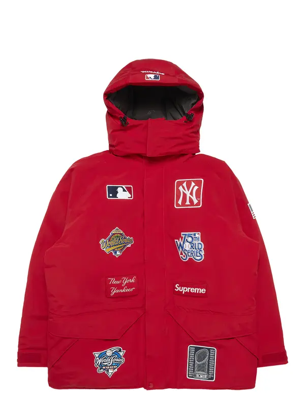 Supreme X New York Yankees Gore-tex 700-fill Down Jacket - Red