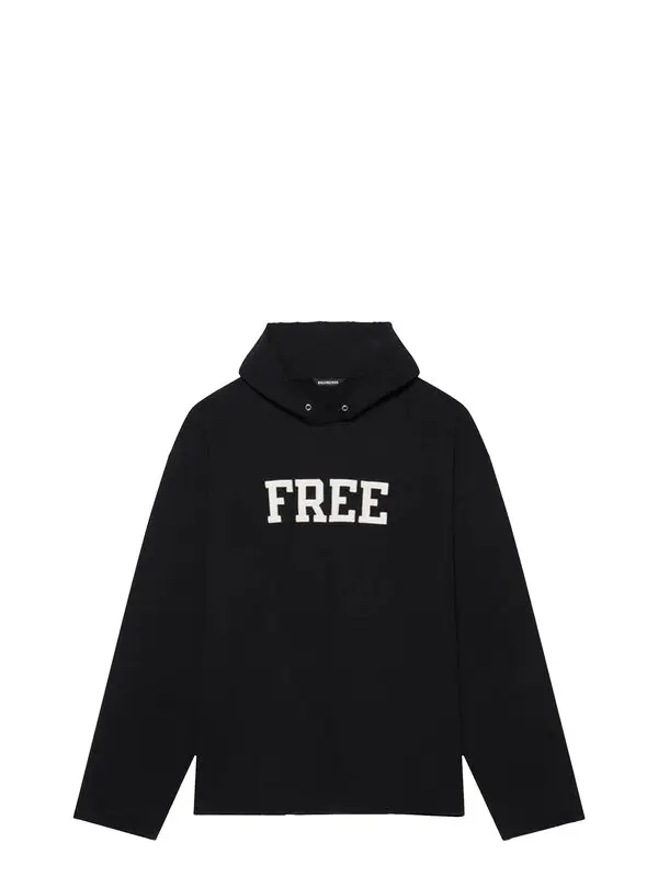 Balenciaga Embroidered Hoodie - Black