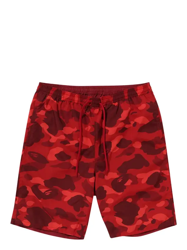 A BATHING APE Color Camo Shark Reversible Shorts - Red