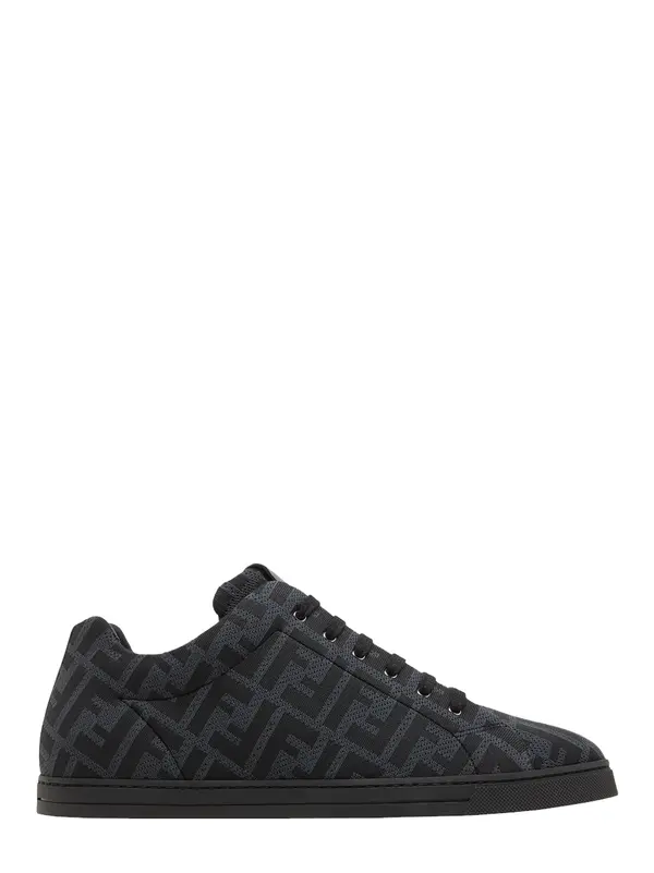 Fendi Ff Motif Lace-up Sneakers - Black