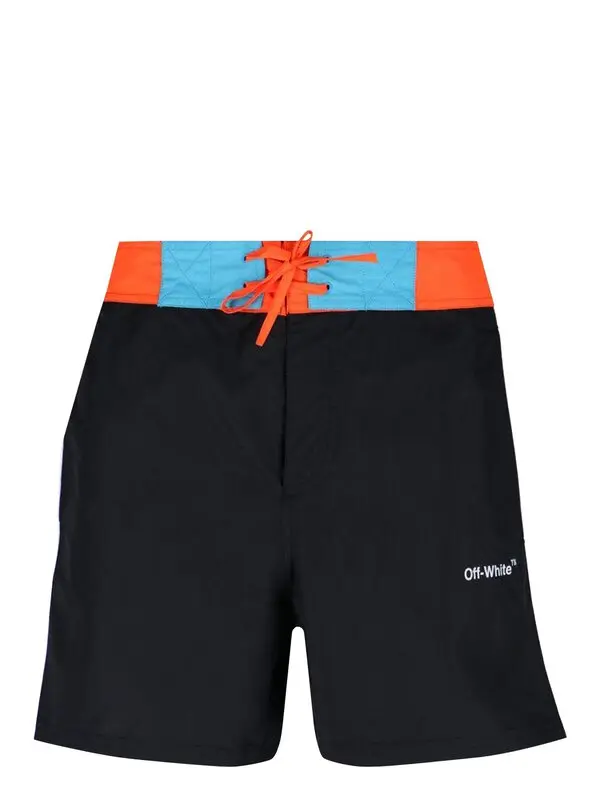 Off-White Arrow Block Sunset Swimshorts - Orange