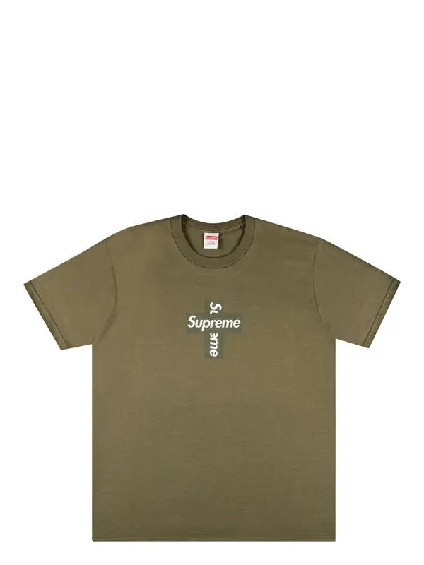 Supreme Cross Box Logo Tee 'light Olive - Green