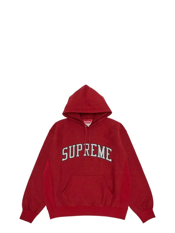 Supreme Glitter Arc Hooded Sweatshirt - Red