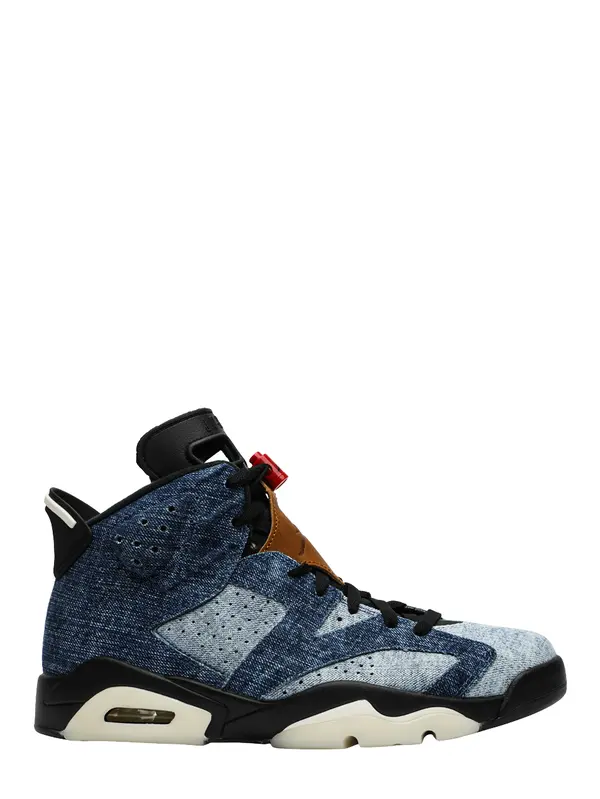 JORDAN 6 Retro Washed Denim Sneakers - Black