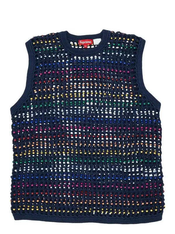Supreme Beaded Sweater Vest - Blue