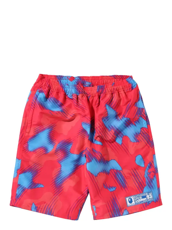 A BATHING APE Camo Beach Shorts - Red