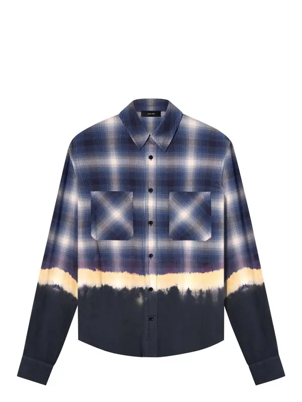 Amiri Bleach Bandana Plaid Shirt - Blue