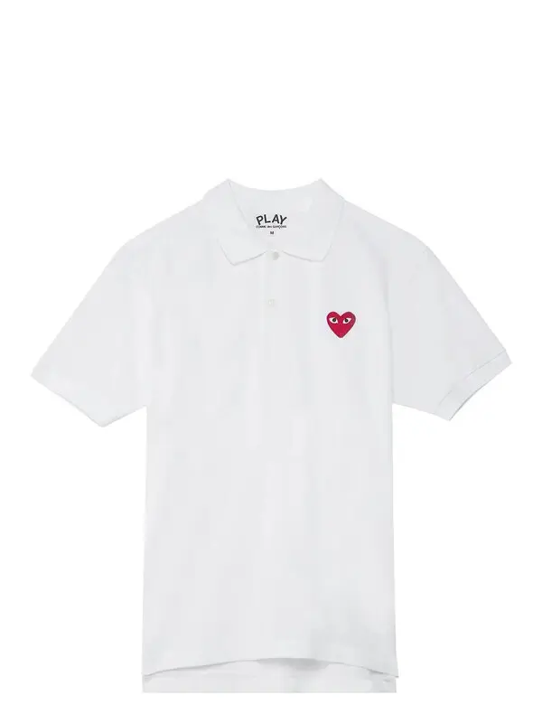 Play Comme Des Garcon Heart Polo - White