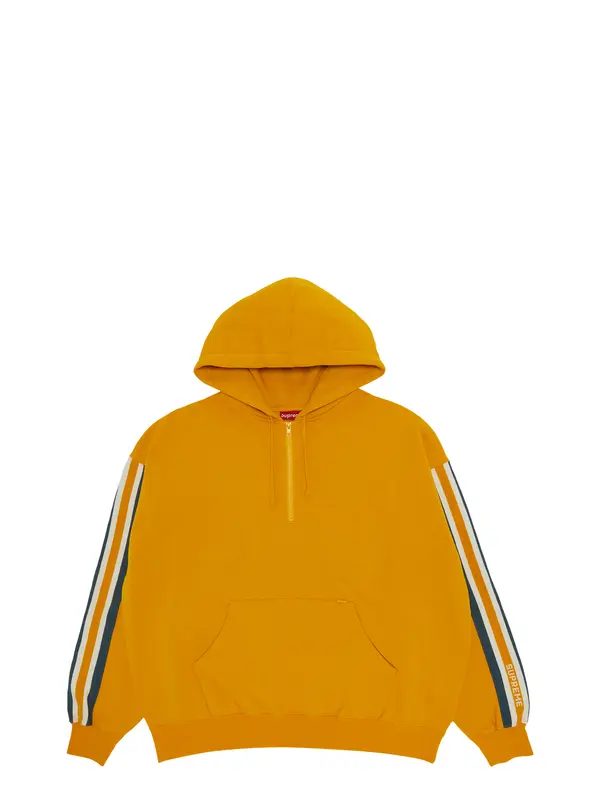 Supreme Half Zip Hooded Sweatshirt - Gold