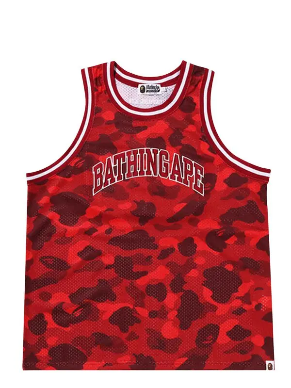 A BATHING APE Color Camo Basketball Tank Top - Red