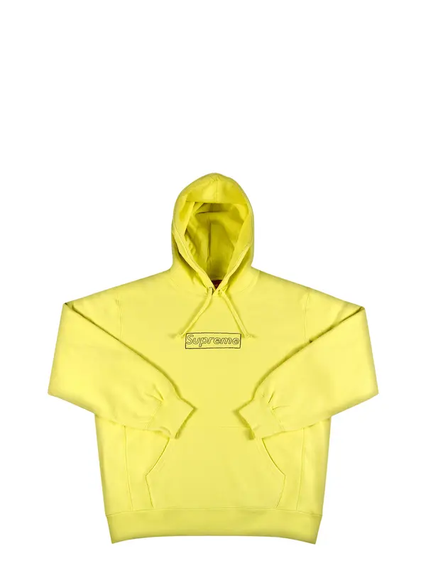 Supreme X Kaws Chalk Logo Hooded Sweatshirt - Yellow
