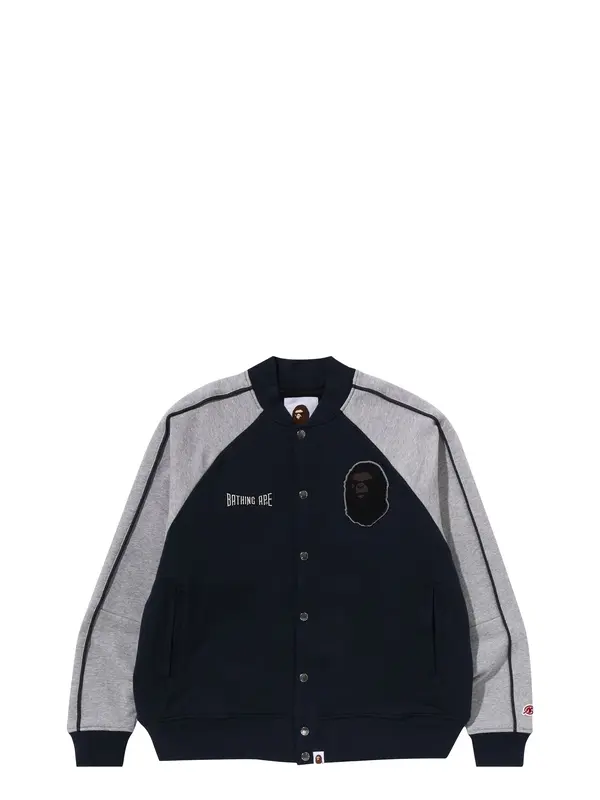 A BATHING APE Sweat Varsity Jacket - Blue