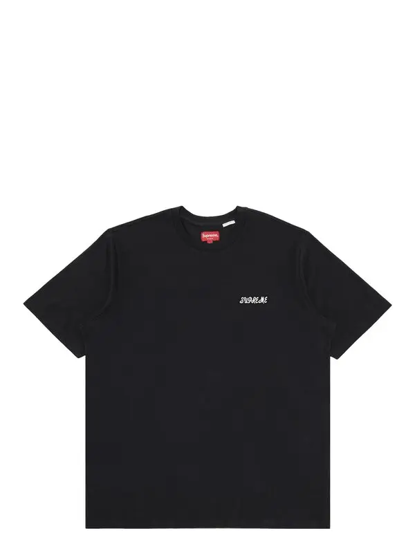 Supreme Washed Script Short-sleeve Top - Black