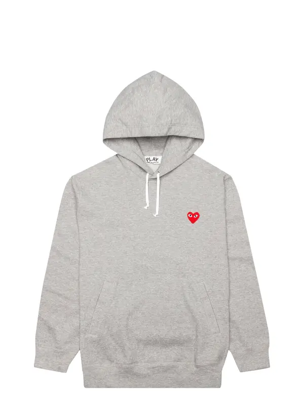 Play Comme Des Garcon Embroidered Hoodie - Grey
