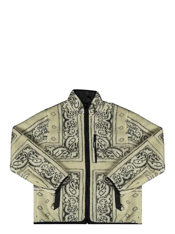Supreme Reversible Bandana Fleece Jacket - Tan
