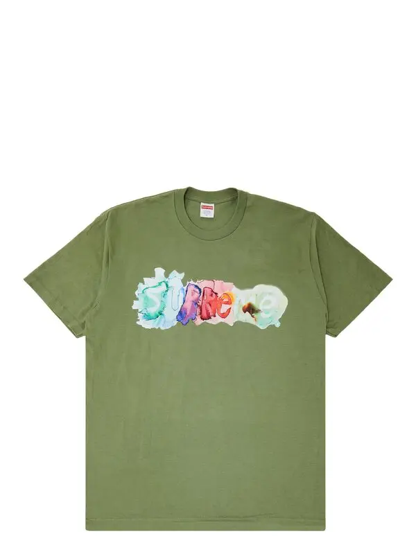 Supreme Watercolor Tee 'light Olive - Green