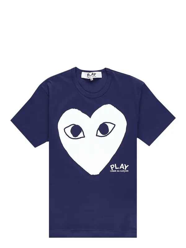 Play Comme Des Garcon Printed Heart Logo T-shirt - Blue