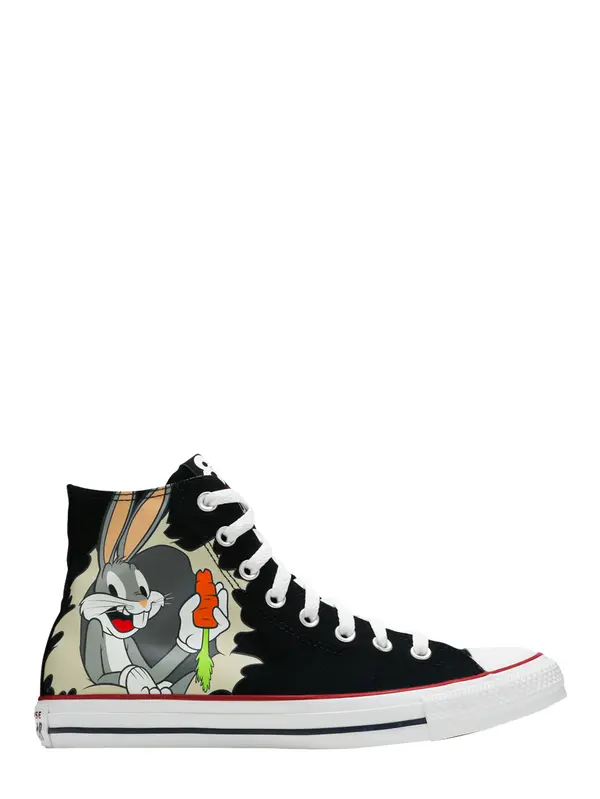 CONVERSE Looney Tunes Chuck Taylor All Star High '80th Anniversary Bugs Bunny's Mischief' Sneaker - Black
