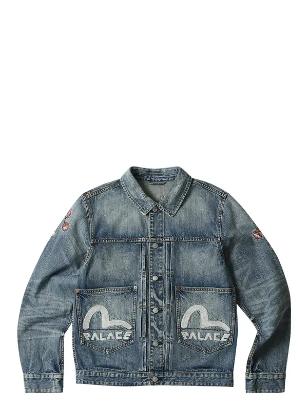 PALACE X Evisu Type One Denim Jacket - Blue