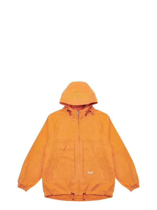 PALACE Washed Cotton Hooded Jacket - Orange