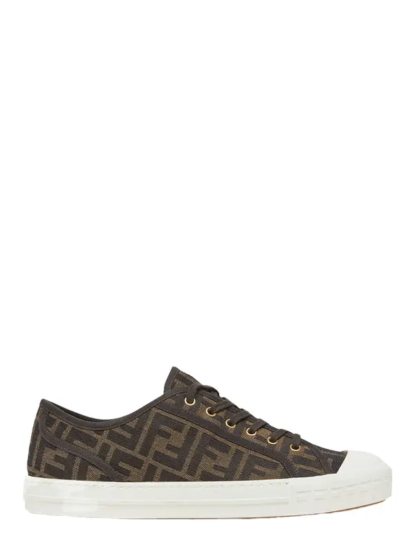 Fendi Ff Motif Domino Sneakers - Brown