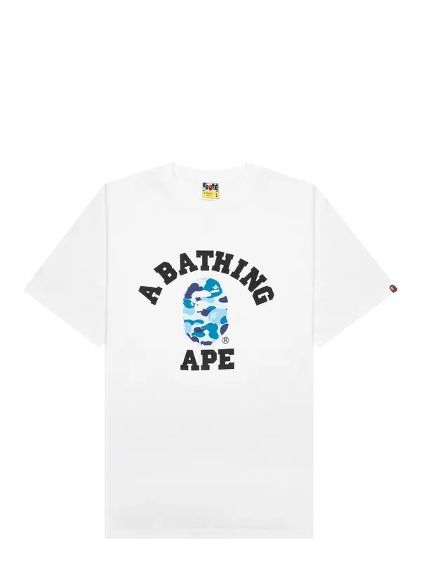 A BATHING APE Abc Camo College Tee /blue - White