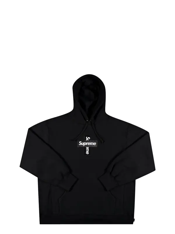 Supreme Cross Box Logo Hooded Sweatshirt - Black