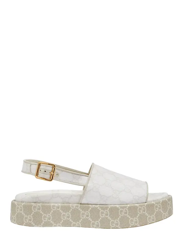 Gucci Platform Gg Sandal - White