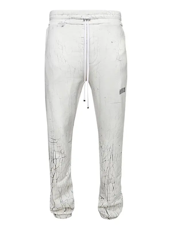Amiri Cracked Dye Logo Sweatpants - White