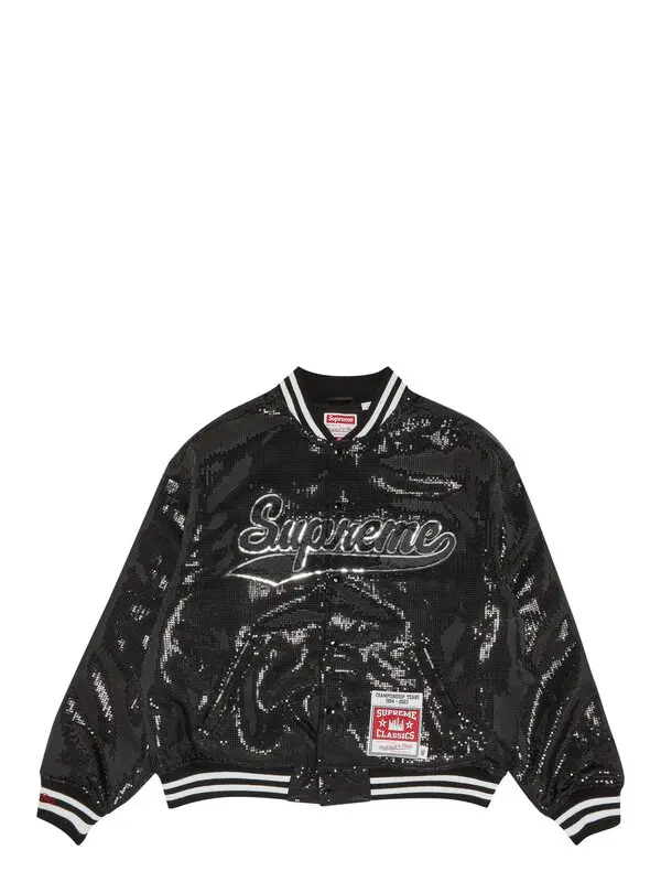 Supreme Sequin Varsity Jacket - Black