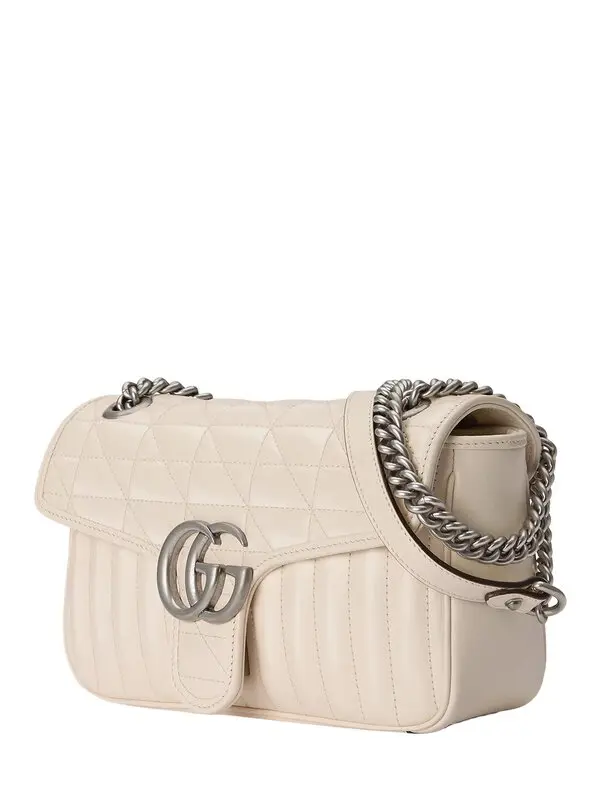 Gucci Gg Marmont Small Shoulder Bag - White