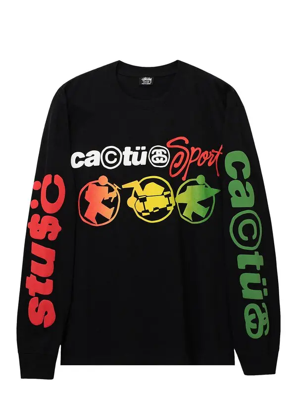 StÜssy X Cactus Plant Flea Market Sport Long-sleeve Tee - Black
