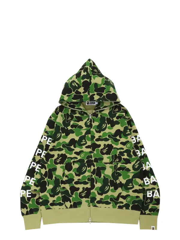 A BATHING APE Big Abc Camo Relaxed Fit Full-zip Hoodie - Green