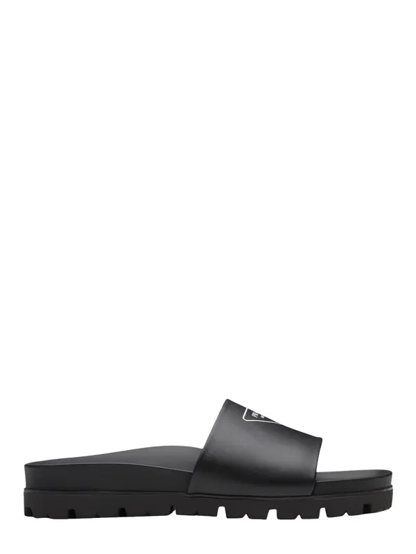 Prada Leather Slides - Black