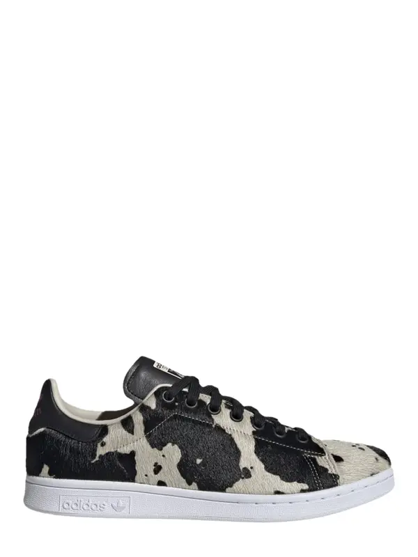 Adidas Stan Smith Fuzzy Cow Print Sneakers - Black