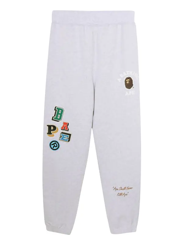 A BATHING APE Multi Fonts Sweat Pants - Grey