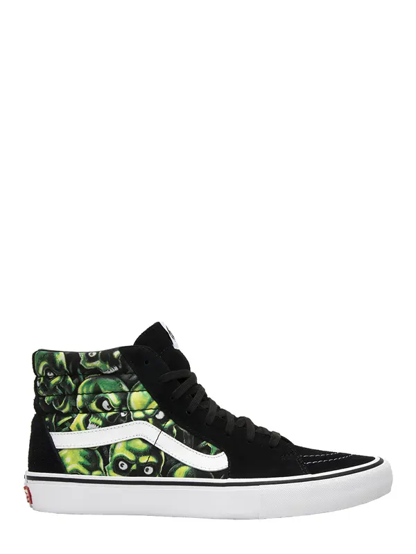 VANS Supreme X Sk8-hi 'glow-in-the-dark Skull Pile' Sneakers - Black