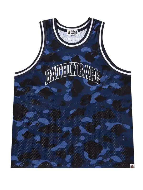 A BATHING APE Color Camo Basketball Tank Top - Blue