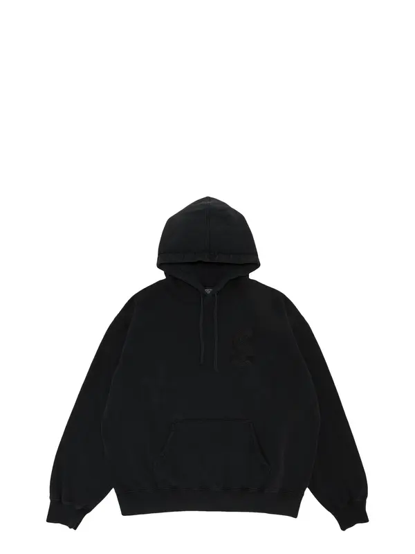 Supreme Overdyed Logo Hooded Sweatshirt - Black
