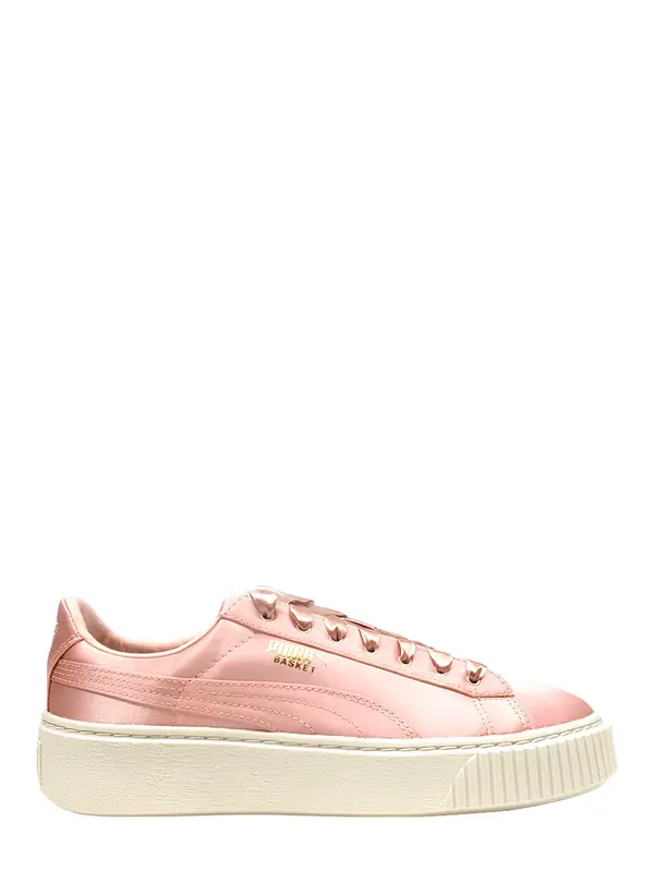 PUMA Basket Platform Satin Sneakers - Pink