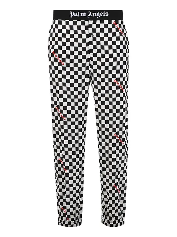 Palm Angels Damier Print Easy Pants - Black