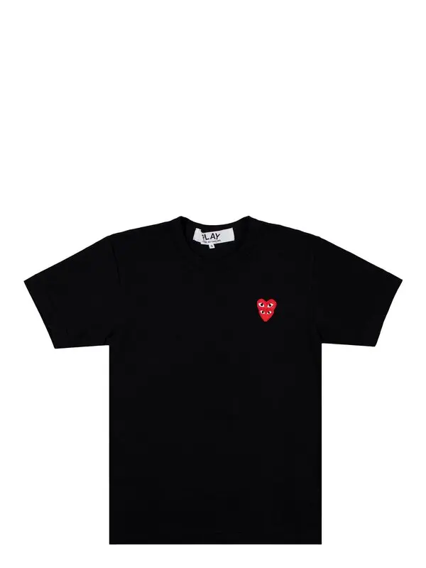 Play Comme Des Garcon Heart Logo Short-sleeve T-shirt - Black