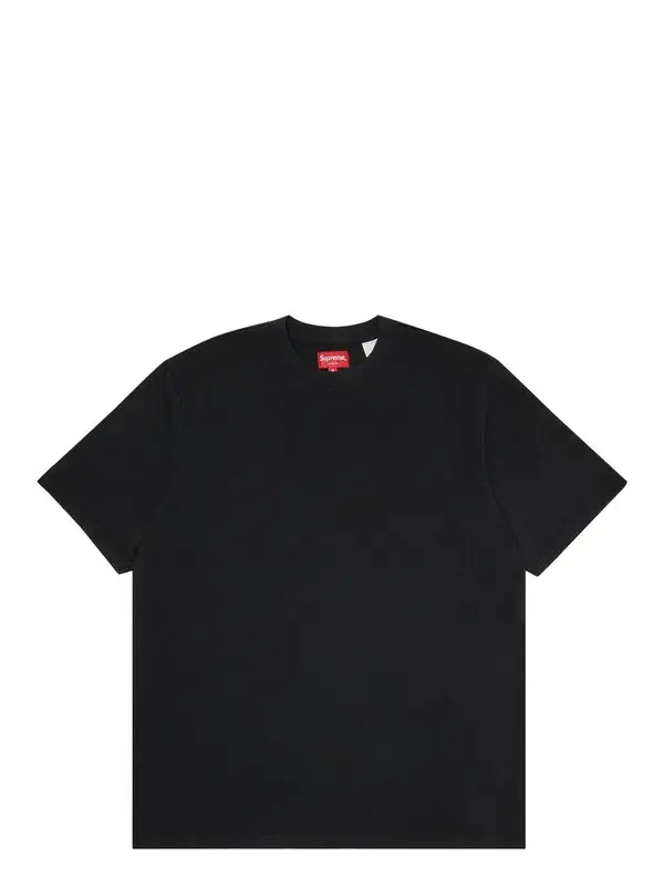 Supreme Contrast Appliqué Short-sleeve Top - Black
